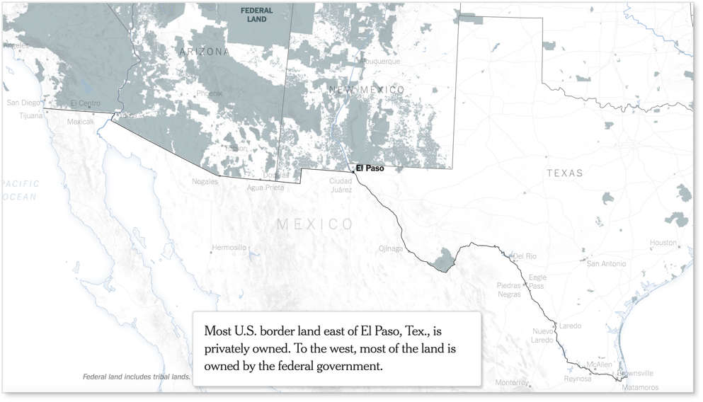 Mexican Border Fence Map